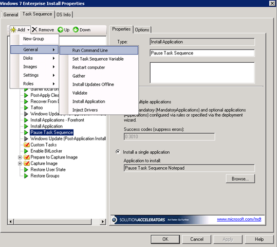 Pause Task Sequence in MDT 2010 | Todd's Blog Pause Task Sequence in MDT 2010 | Todd's Blog